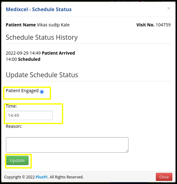 View and Modify the Schedule Status From the Appointment Calendar ...