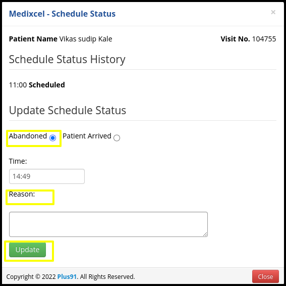 View and Modify the Schedule Status From the Appointment Calendar ...