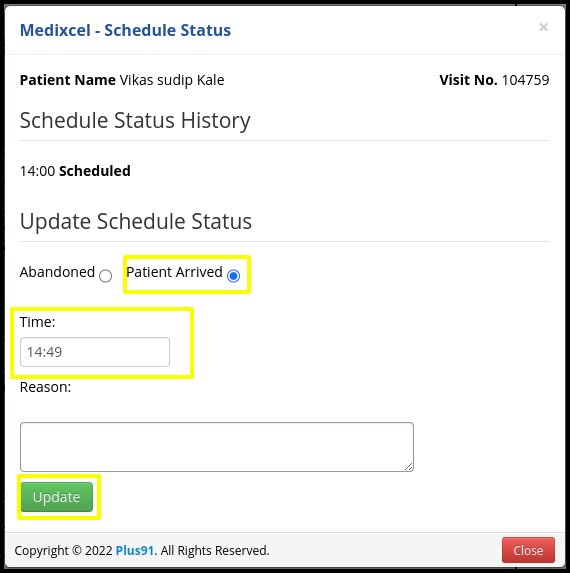 View and Modify the Schedule Status From the Appointment Calendar ...