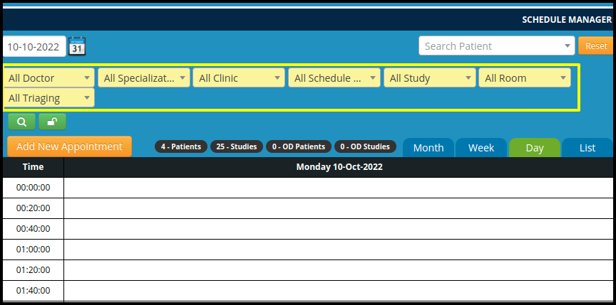 Find the appointment filter from the appointment schedule. – Medixcel ...