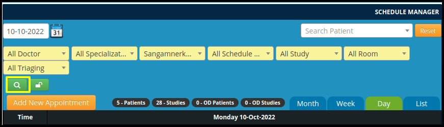 Find the appointment filter from the appointment schedule. – Medixcel ...