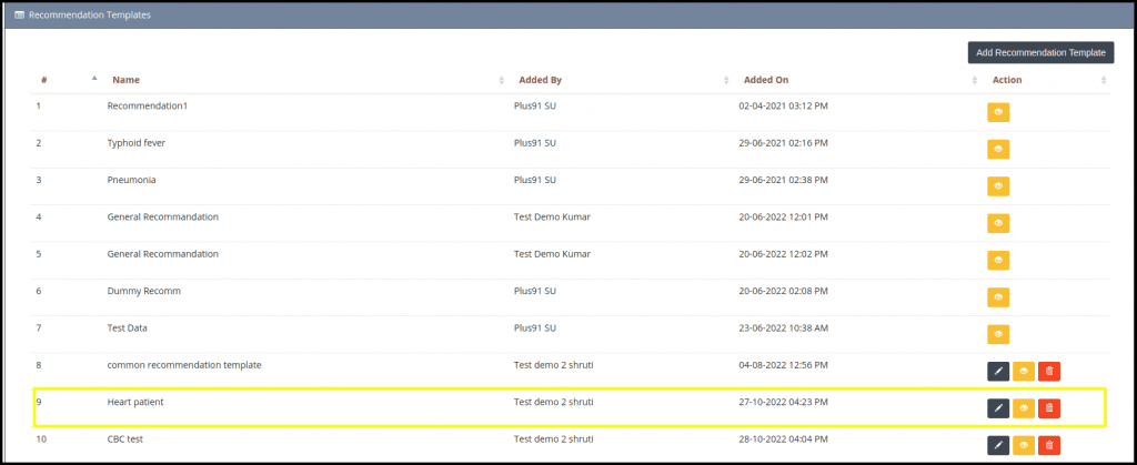 Designing And Functioning The Recommendation Template – Medixcel Support