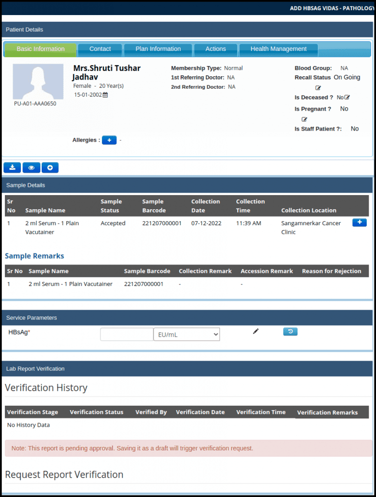 Pending Test – Medixcel Support