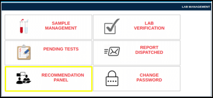 Lab Recommendation Panel – Medixcel Support