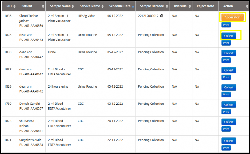 Find the Lab data by using the filter – Medixcel Support