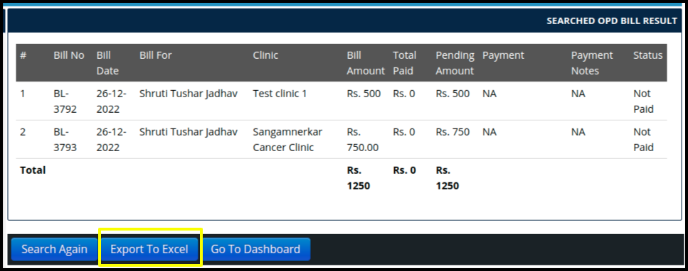 OPD Billing on Accounts Management. – Medixcel Support