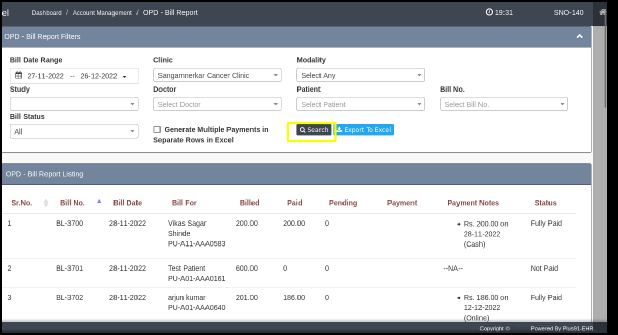 Revised OPD Bills – Medixcel Support