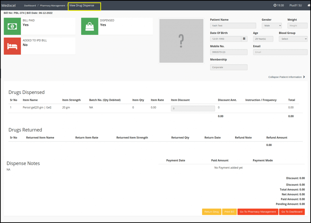 Pharmacy Billing in Accounts Management – Medixcel Support