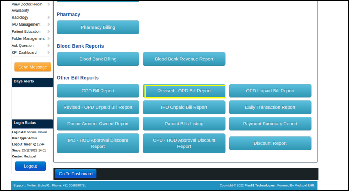 Revised OPD Bills – Medixcel Support