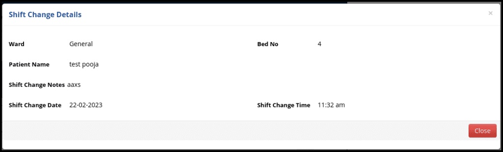 Shift Change Report – Medixcel Support