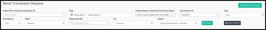 Blood Transfusion Request – Medixcel Support