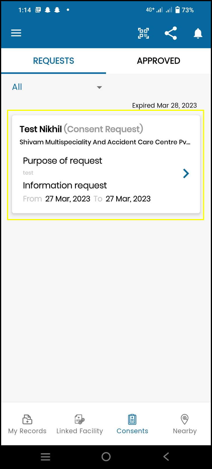 Raise consent and Approve from PHR Application – Medixcel Support