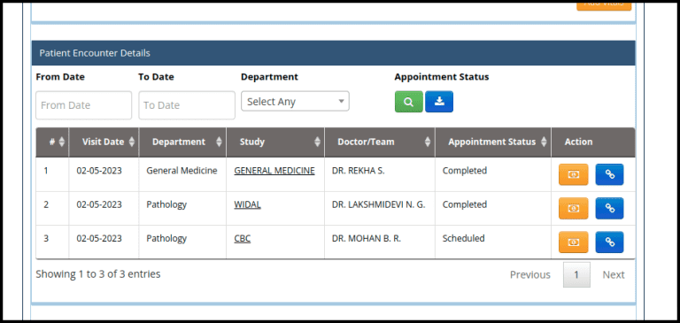 View the patient encounter details(New Screen) – Medixcel Support