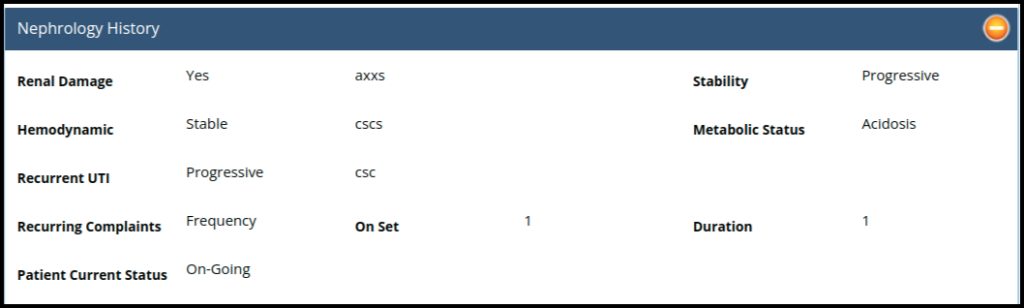Consultation page from Dialysis Schedule – Medixcel Support