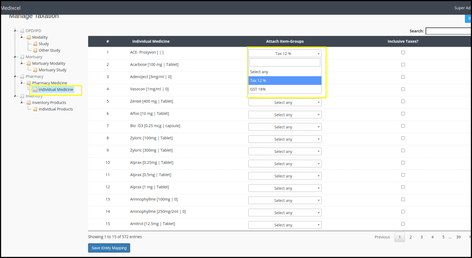 How to apply the Tax to the pharmacy – Medixcel Support