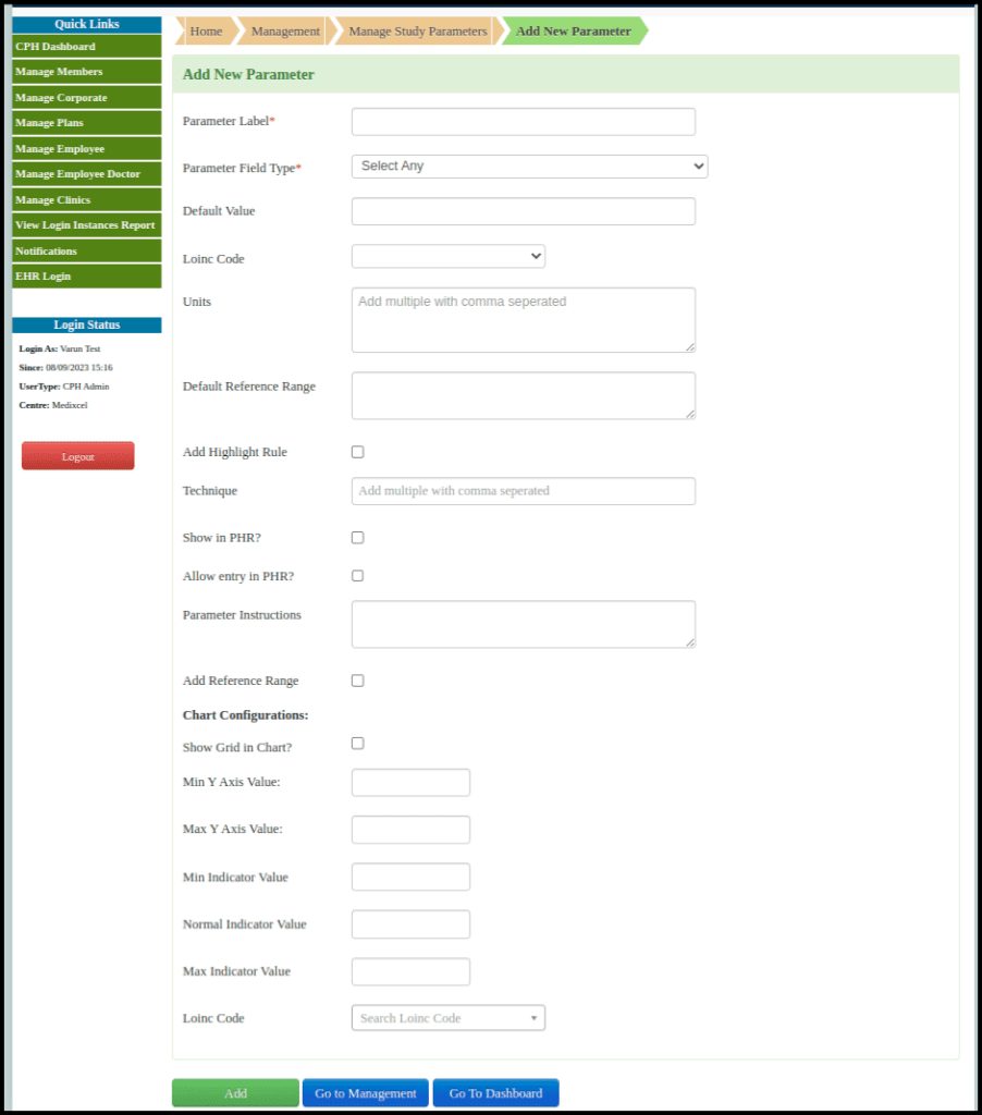 Manage Study Parameters – Medixcel Support